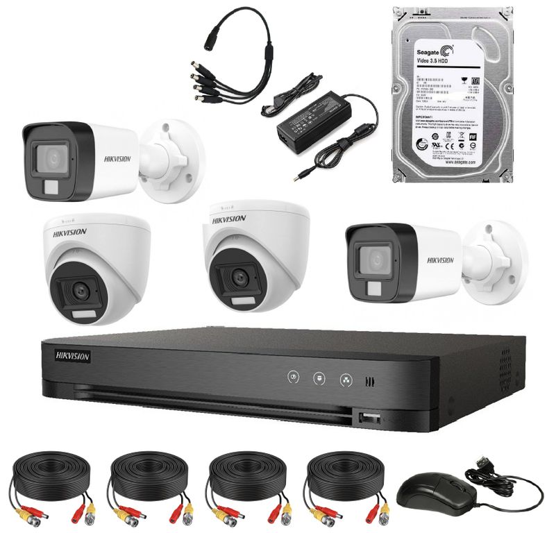 HIKVISION Kit 4 Cámaras de Seguridad Hikvision ColorVU disco 1tb nuevo ...