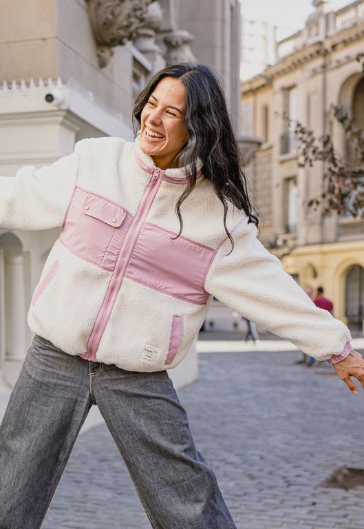 WAPPY TIENDA Polar Mujer Sherpa Rosa Cierre completo Wappy | falabella.com