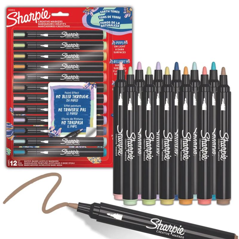 SHARPIE Set Lapices Acrilico Sharpie 12 Tonos Naturaleza Punta Bala | falabella.com