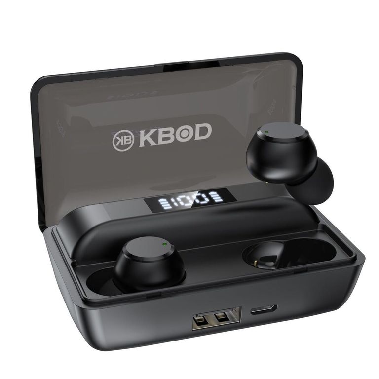 KBOD Audífonos Bluetooth Kbod Tws C20 Con Powerbank En Su Estuche Negro ...
