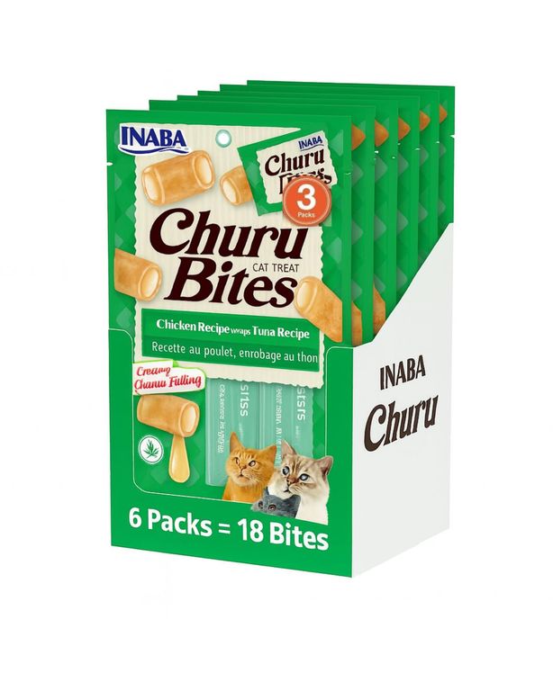 INABA Churu Bites Wraps Gato Atún 10g x3 (Pack 6 Sobres) | Falabella Chile