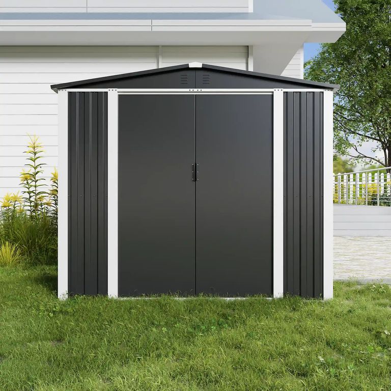 GENERICO Bodega Exterior doble techo 240x180 4.32 M2- Linea Black DS-03 ...