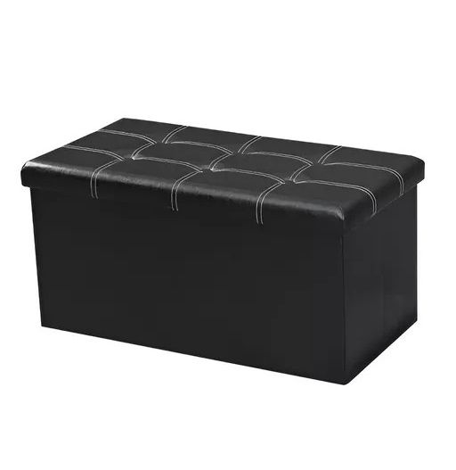 Baul Plegable Puff Organizador Banqueta Sillon Pie De Cama Negro ...