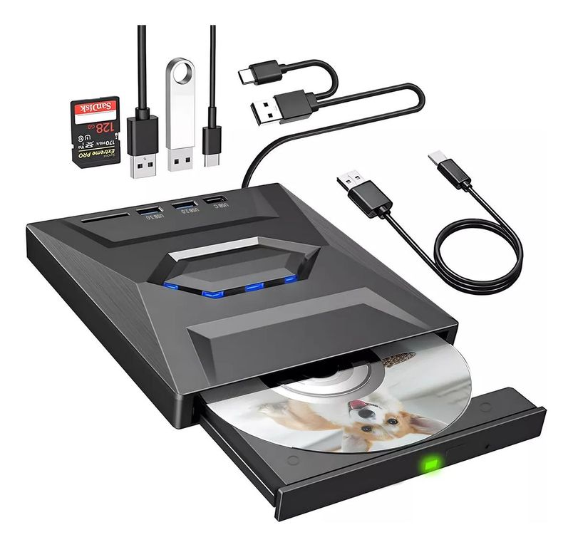 GENERICO Lector DVD y Grabador CD Externo USB y Type-C Compacto ...