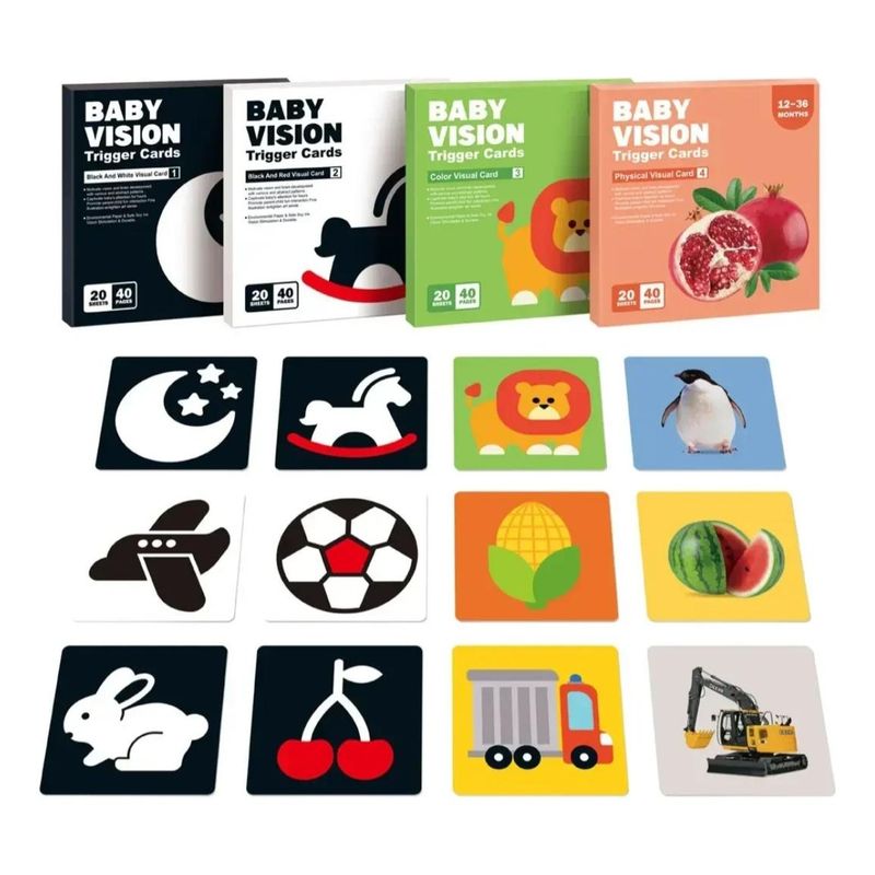 GENERICO Tarjetas Visuales Cognitivas para Estimulación de Bebés ...