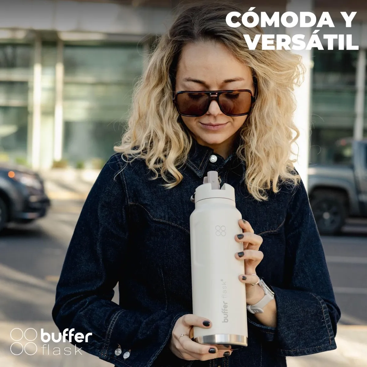 BUFFER FLASK Termo Botella Agua Termica Buffer Acero Inox 710ml - Beige ...