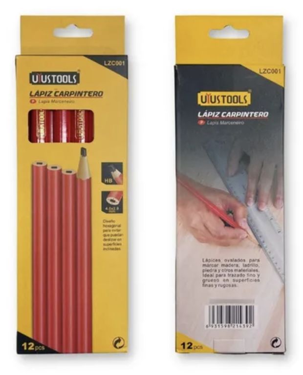 GENERICO LAPIZ CARPINTERO UYUSTOOLS NEGRO CAJA 12UN | falabella.com