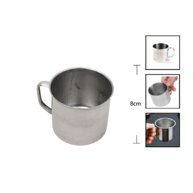 GENERICO Tazon De Metal 8 Cm Acero Inoxidable | falabella.com