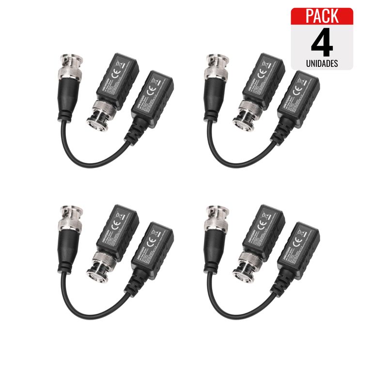 Pack 4 Pares de Video Balun Hikvision 4K | Sodimac Chile