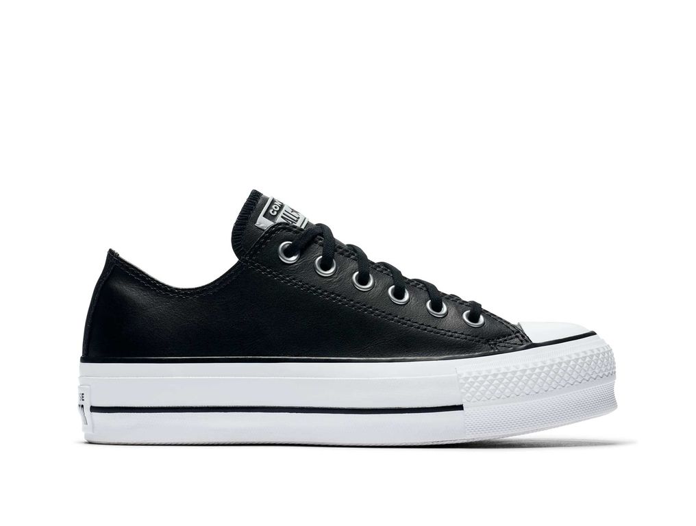 CONVERSE Zapatilla Converse Chuck Taylor Plataforma Cuero Mujer Negro | falabella.com