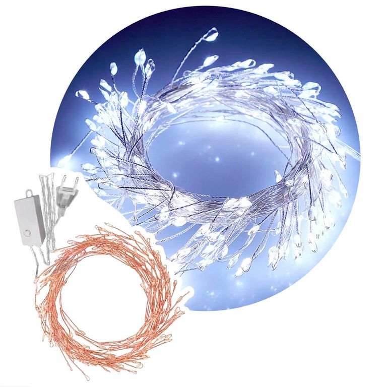 Luces Lineales Racimo 400 LED 10m Alambre Hada Blanco 0076 | Sodimac Chile