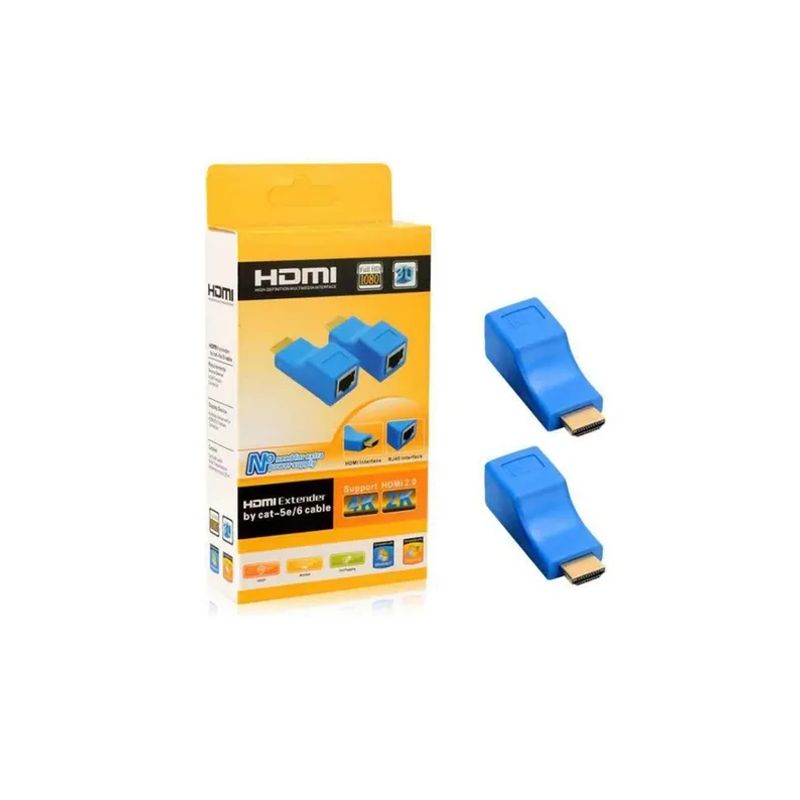 GENERICO Extensor Adaptador Hdmi Cat 5e/6 Cable Rj45 30 / S 07856 ...