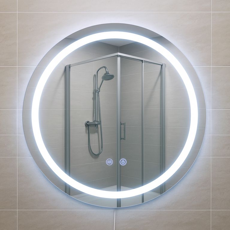 JOYTEK Espejo Redondo Touch con Luz Led 3 colores - 60 cm de Diámetro ...