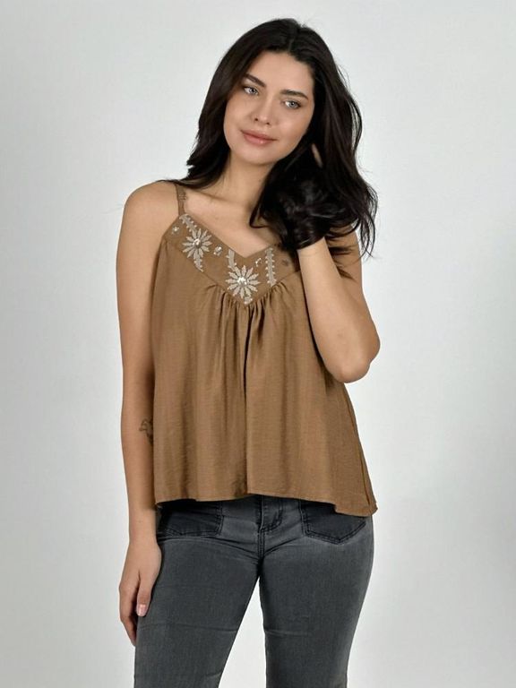 ENIGMATICA BOUTIQUE Polera Lino Lencera Bordes Boho | Falabella Chile