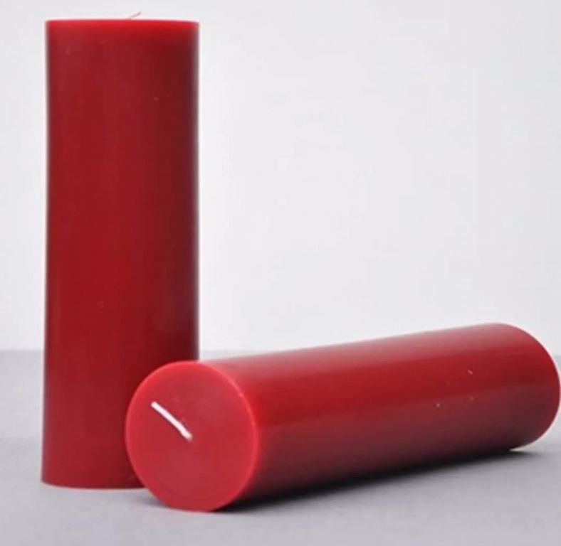 PACK 2 VELAS CIRIOS COLOR ROJO 15 x 5 CM VELONES | Sodimac Chile