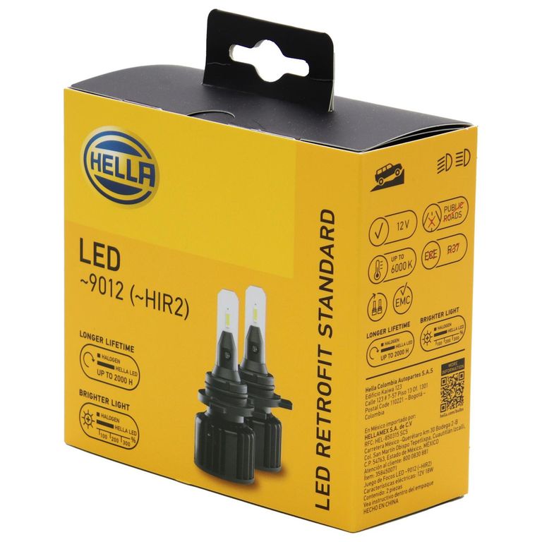 HELLA AMPOLLETA LED HIR2 9012 RETROFIT STD 1224V 18W 1900LM 6000K PAR ...
