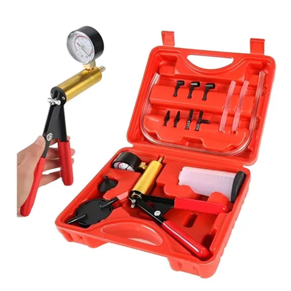 CRUSEC Kit Bomba Purgador Sangrador De Frenos Prueba Vacío Manual ...