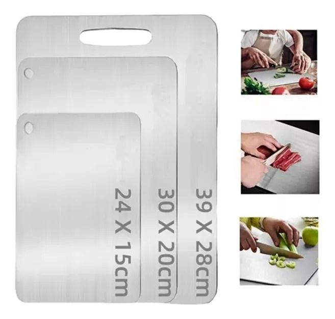 Tablas De Picar Alimento De Cocina Acero Inoxidable 3pzs | Sodimac Chile
