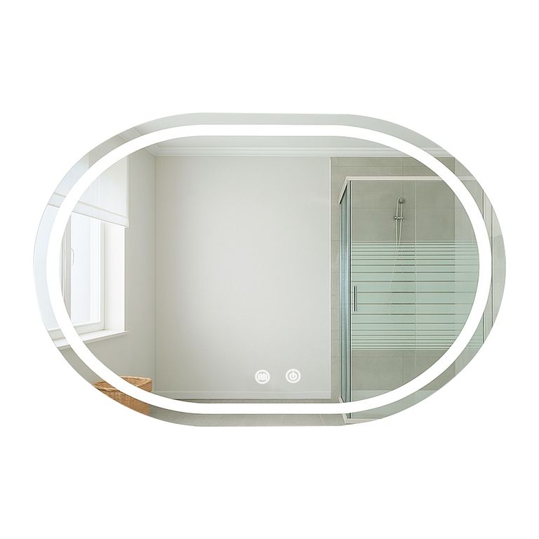 Espejo Curvo Horizontal Touch con Luz Led 3 colores 80 x 60 cm ...