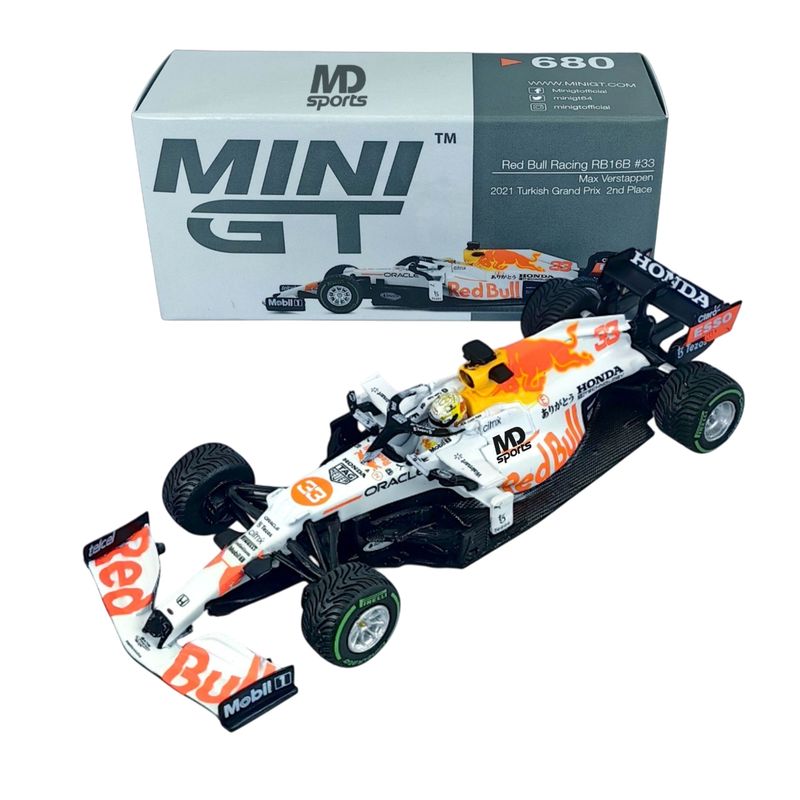 FORMULA 1 Auto F1 Redbull Rb16b Blanco 2021 Max Verstappen Minigt 1:64 ...