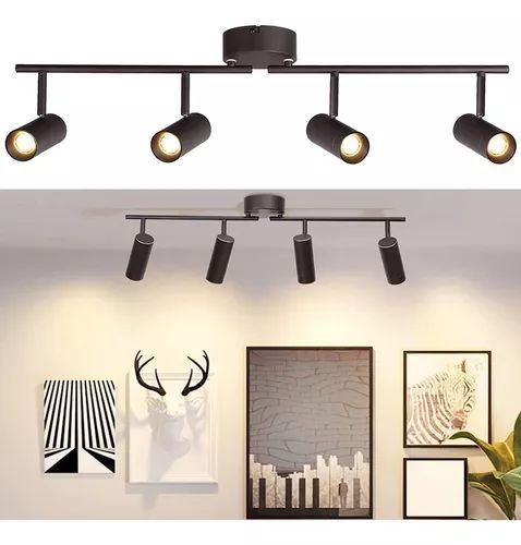 4 Foco Riel Luz Cálida Riel Monofásico 1mt Negro. | Sodimac Chile