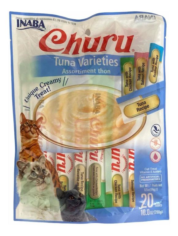 INABA Churu Snack Para Gato Atún Variedades 20 Tubos 280g Inaba ...