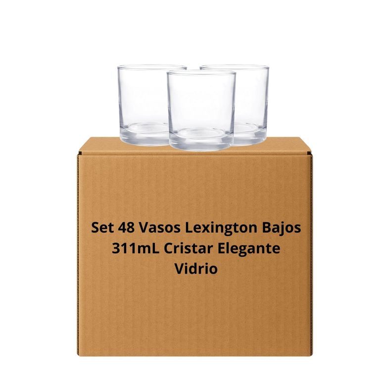 Set 48 Vasos Lexington Bajos 311mL Cristar Elegante Vidrio | Sodimac Chile