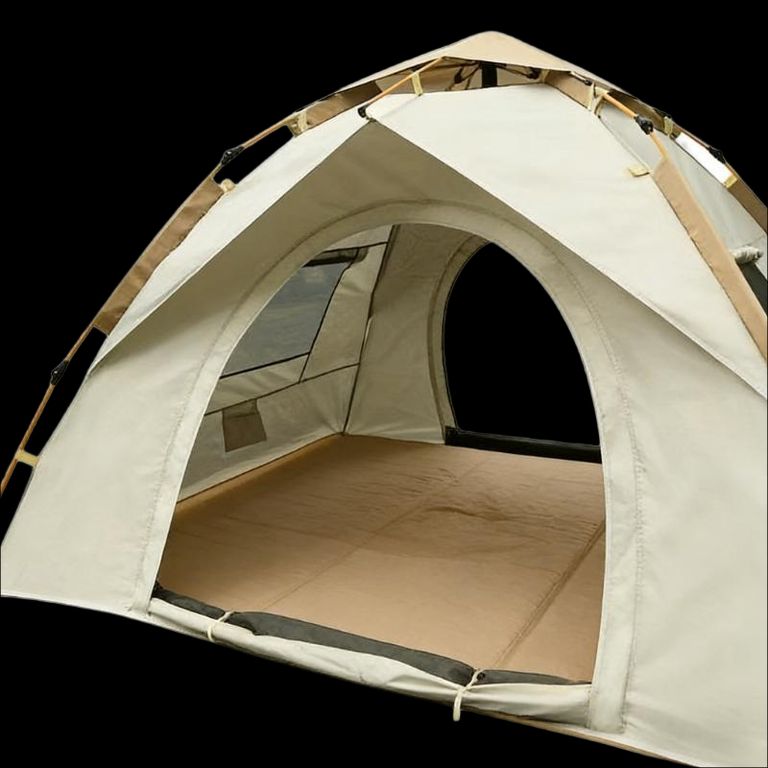 GENERICO Carpa Automática Beige 2x2 m con Doble Puerta y Ventana ...
