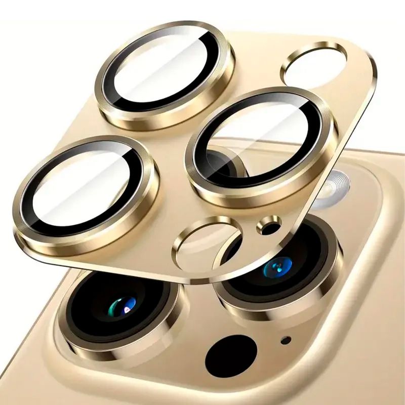 GENERICO Protector Cámara completo col-dorado para iPhone 16plus ...