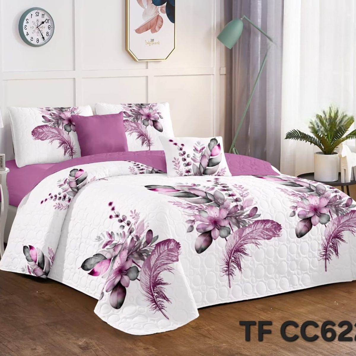 ANGELES DEL HOGAR CUBRECAMA QUILT DE VERANO CON DISEÑO TF PLAZA Y MEDIA ...