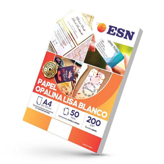 GENERICO PAPEL OPALINA LISA BLANCO 200 GR A4 50 HOJAS ESN - Blanco - A4 ...
