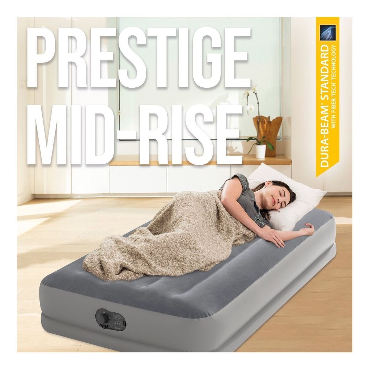 INTEX Colchón Inflable Eléctrico USB INTEX 1 Plaza Dura-Beam Standard ...