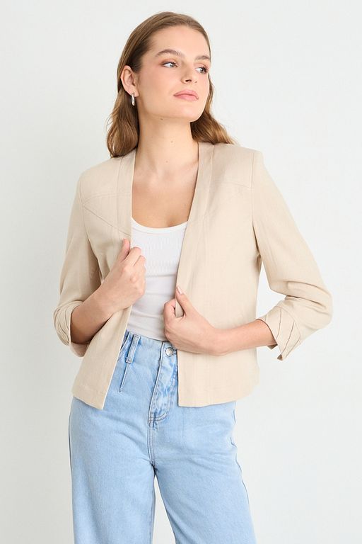 IO Casaca Lisa Mujer Beige Io | falabella.com