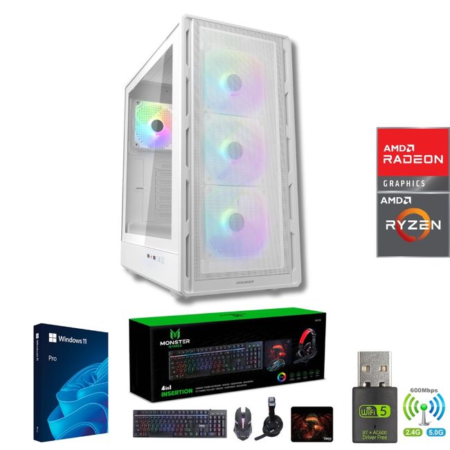 AMD CORP Pc Gamer AMD Ryzen 5 5500 - 16GB RAM - RX 7600 - 1TB - Wifi ...