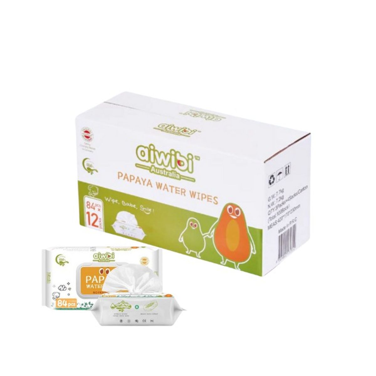 GENERICO Toallas Húmedas Aiwibi Papaya Caja X 12 Paquete | Falabella Chile