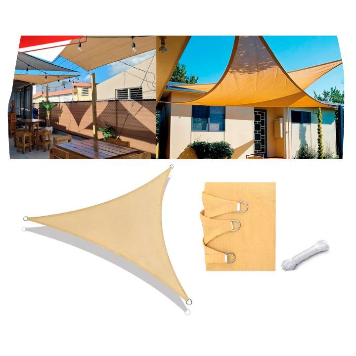 GENERICO Toldo Vela Parasol Triangular 5x5x5M Cd Malla Reychel ...