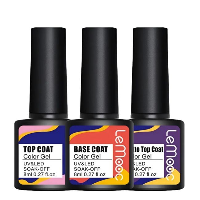 GENERICO Set Base Top y Matte Top Coat para un Acabado de Gel Duradero ...