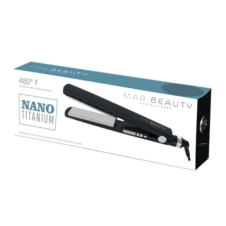 Plancha Nano Titanium Mar Beauty Professional Color Negro | Sodimac Chile