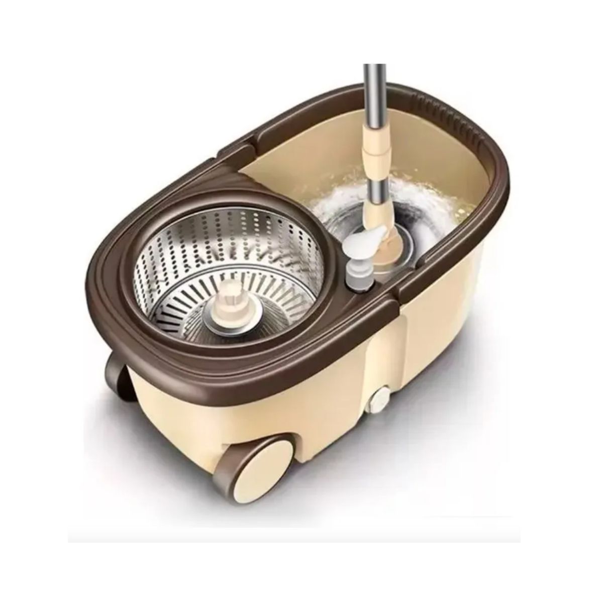 GENERICO Trapeador Mopa Giratoria 360° con Balde Escurridor Metálico y ...