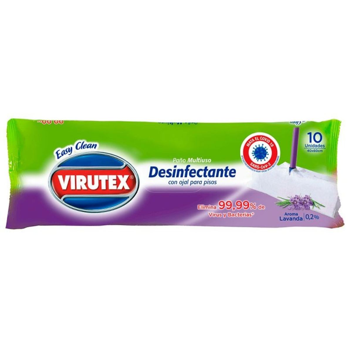 VIRUTEX PACK X 4 PAÑO MULTIUSO DESINFECTANTE CON OJAL LAVANDA VIRUTEX ...