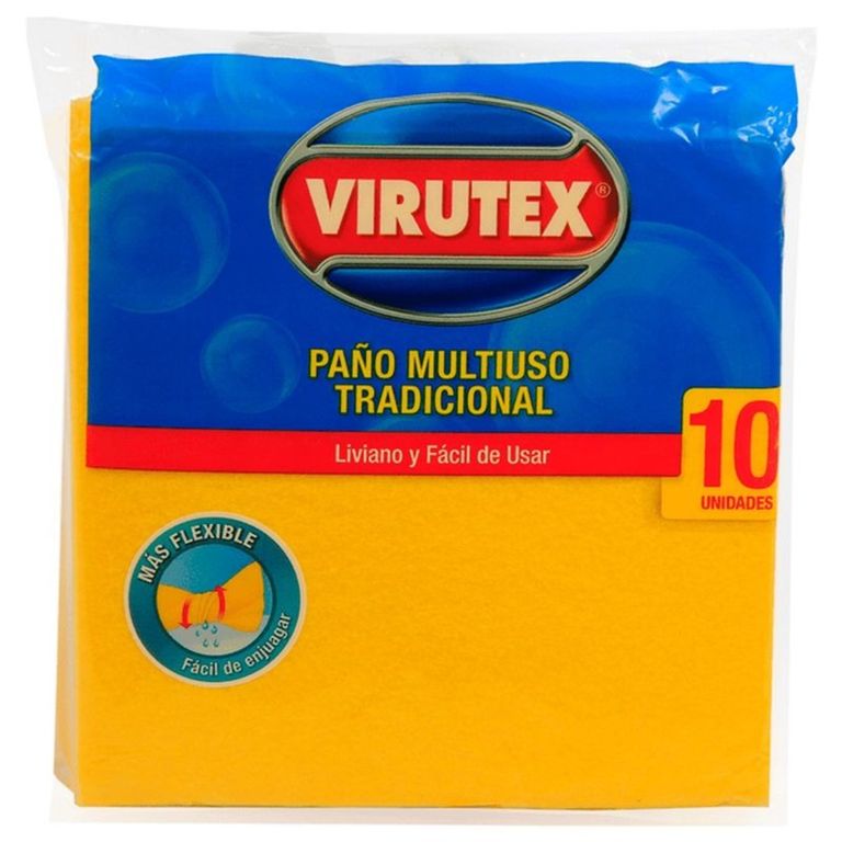 PACK X 4 PAÑO MULTIUSO TRADICIONAL 10 UND VIRUTEX | Sodimac Chile
