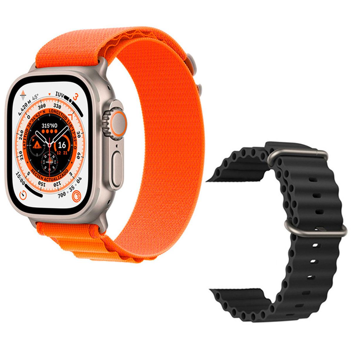 MOTOMO Reloj Inteligente Smartwatch Sport 49mm 2 Correas M70 Orange ...