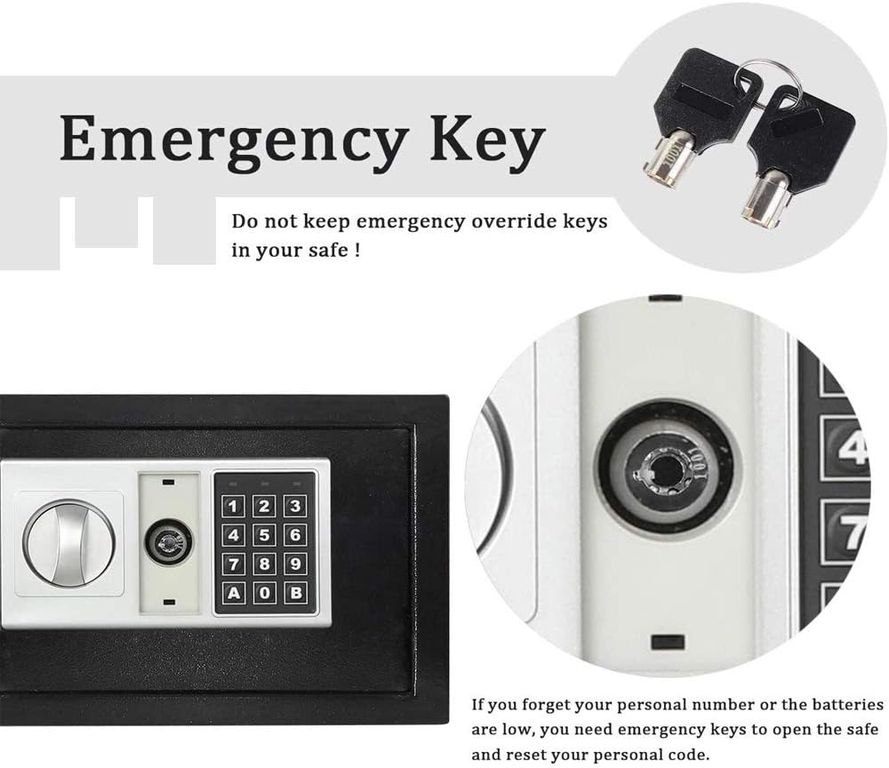 MOVI CAJA FUERTE ELECTRÓNICA SEGURIDAD DOMÉSTICA CON TECLADO Y LLAVE ...