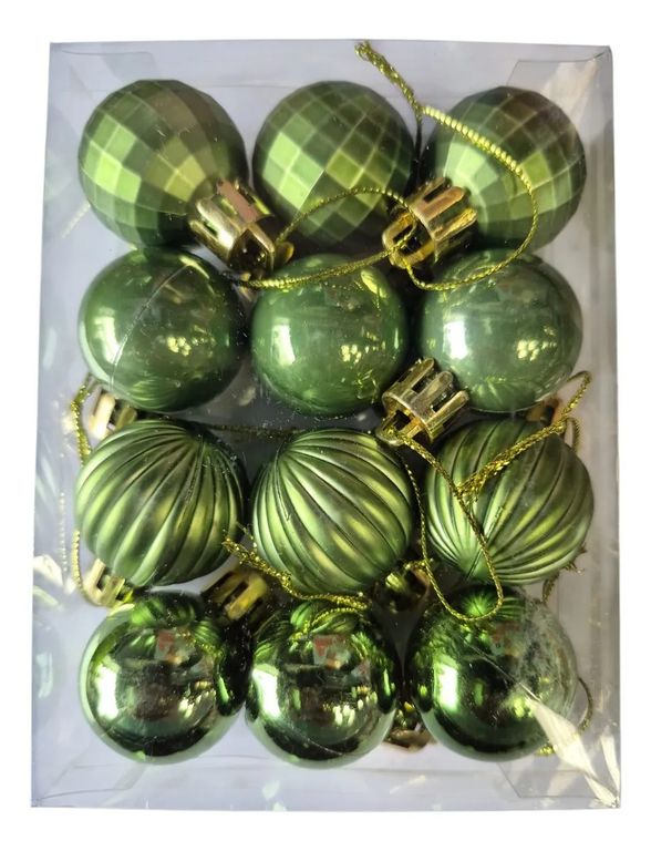 GENERICO 24 Bambalinas 4cm Esfera Decoración Navideña Árbol Navidad ...