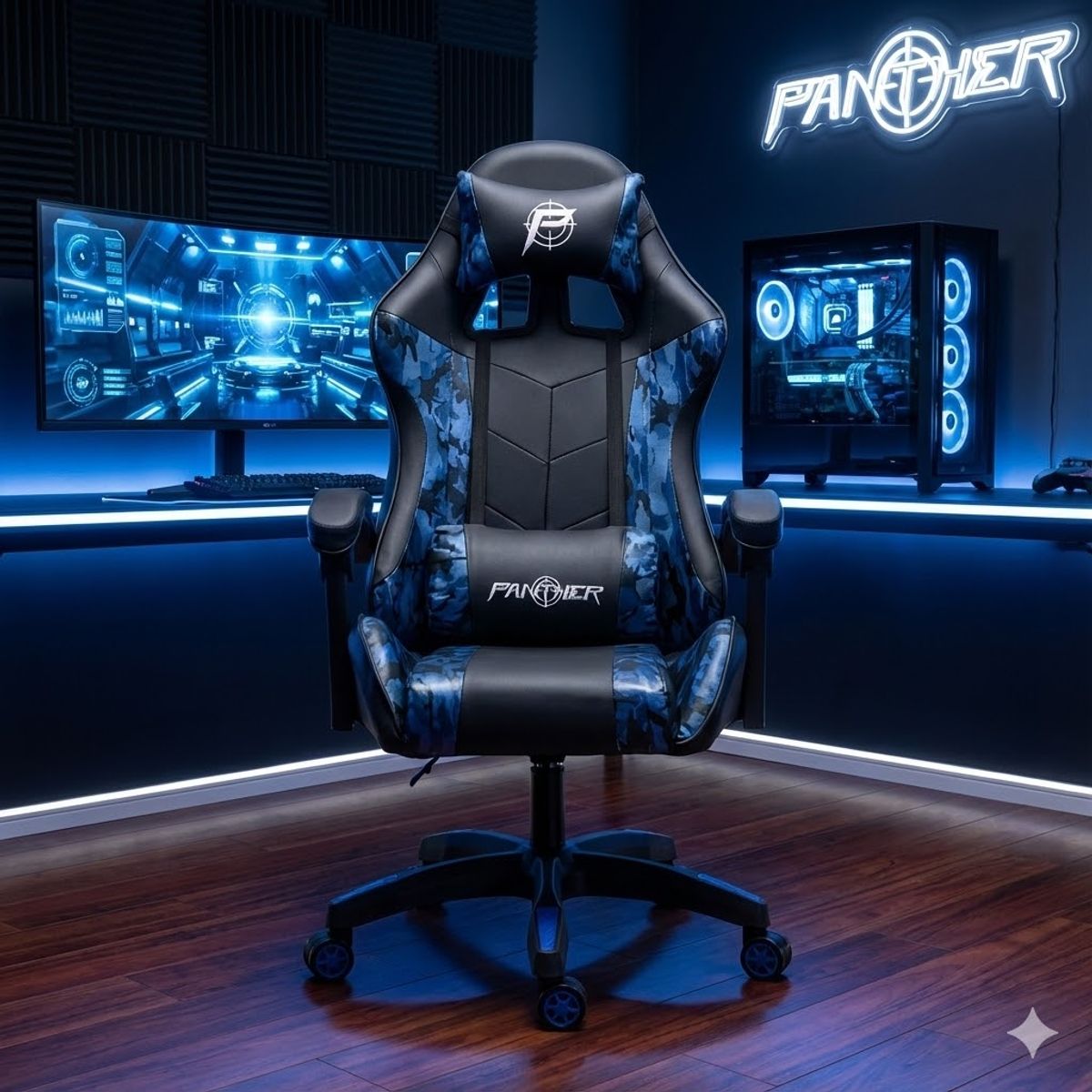 PANTHER Silla Gamer Panther Reclinable Camuflaje Azul | falabella.com