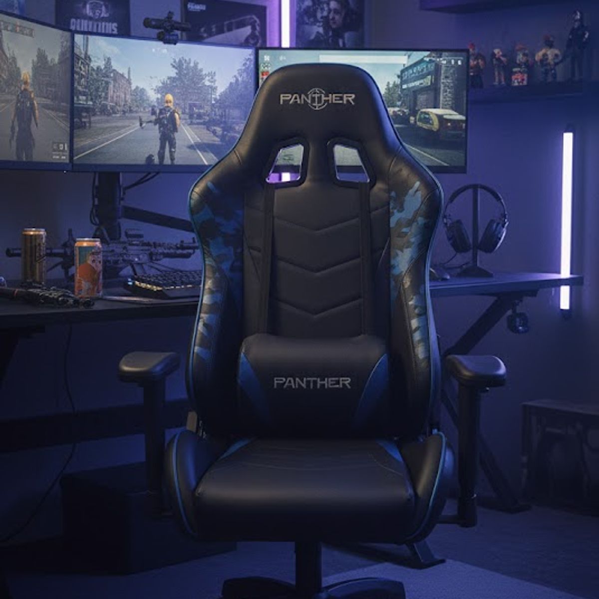 PANTHER Silla Gamer Panther Reclinable Camuflaje Azul | falabella.com