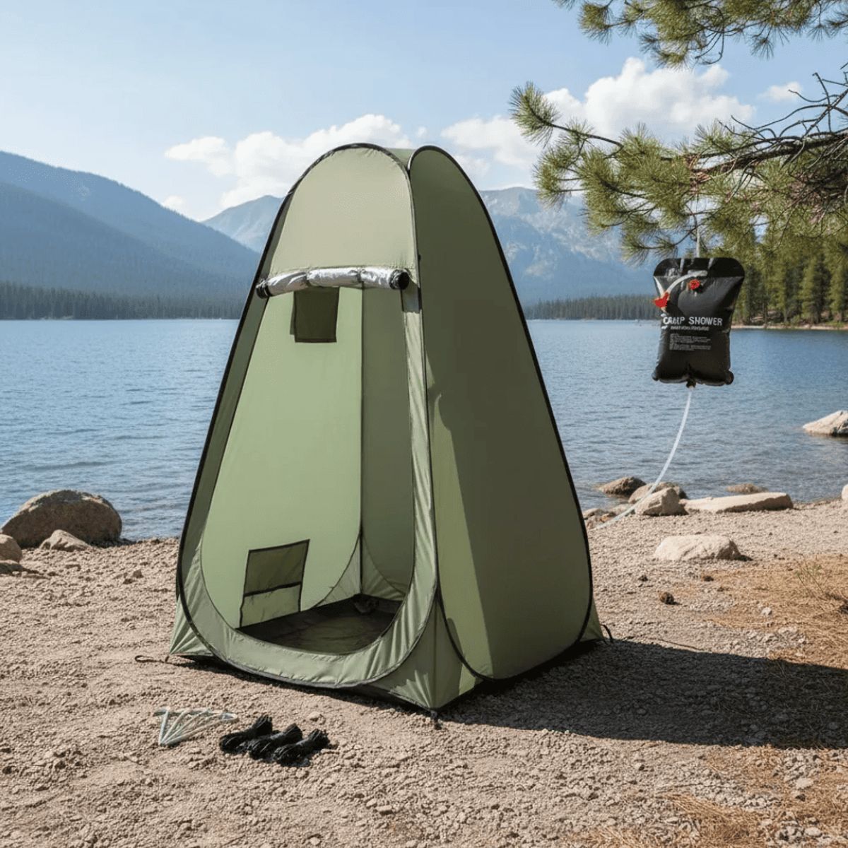 MOMO Carpa Baño Camping Vestidor Portatil + Ducha Camping Portati Color ...