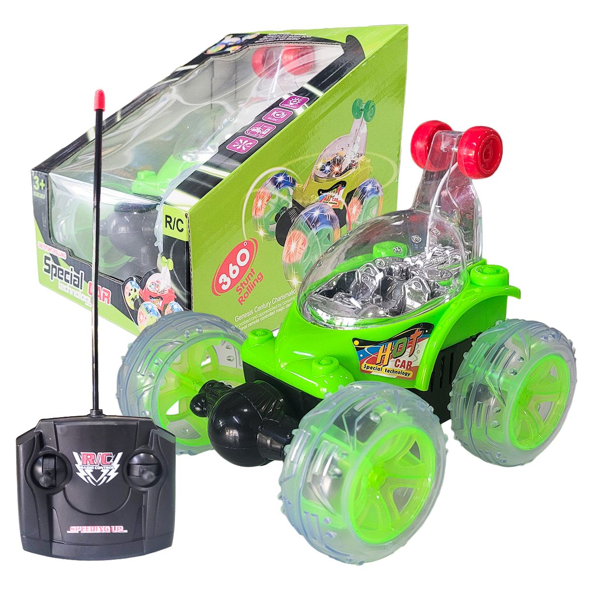 GENERICO Auto Loco Giro 360 Con Luces Recargable Control Remoto ...