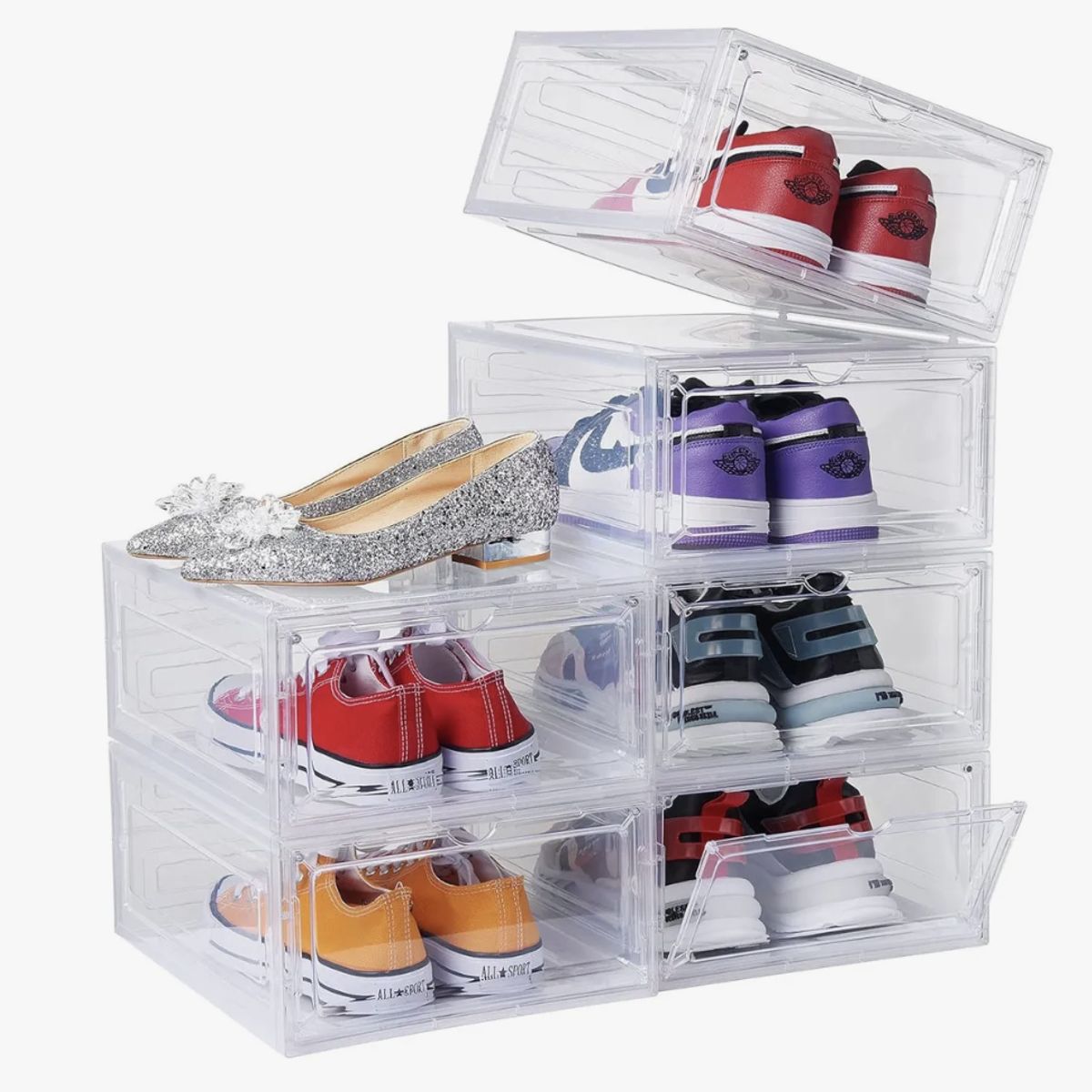 OKAY Pack 2 Cajas Almacenamiento Premium Zapato Apilable Acrílica ...