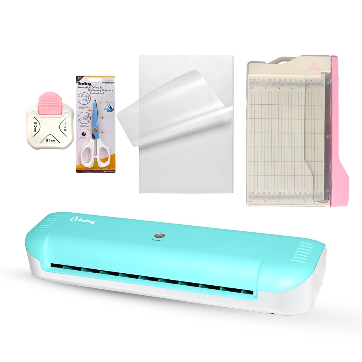 GENERICO Kit Full Plastificadora Laminadora Hoby Premium A4 Turquesa ...